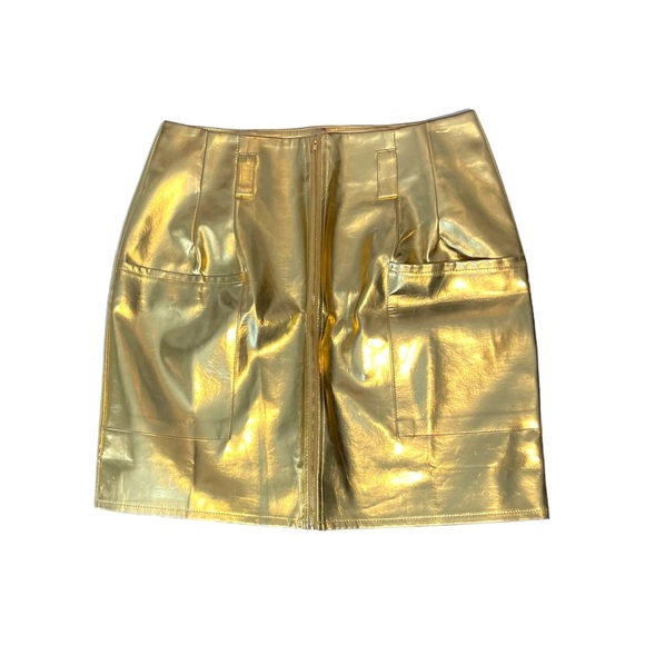 Missguided | Skirts | Nwt Gold Metallic Mini Skirt With Pockets 6 ...